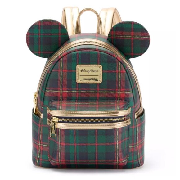 Disney | Bags | 225 Disney Parks Christmas Holiday Plaid Mickey ...